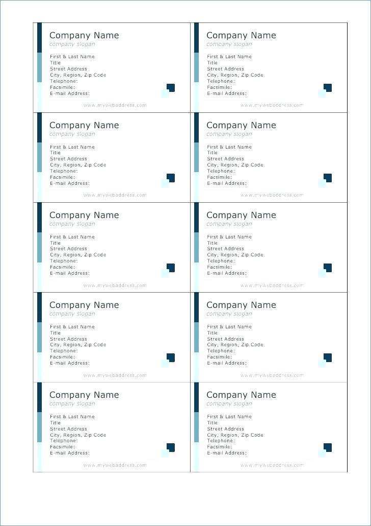 Avery Template Business Cards Word