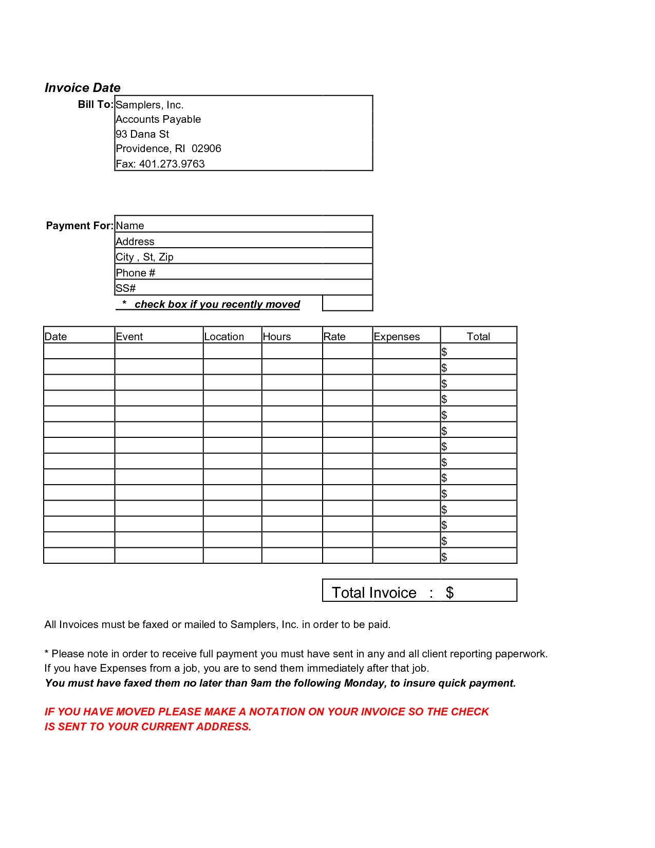Material And Labor Invoice Template Cards Design Templates