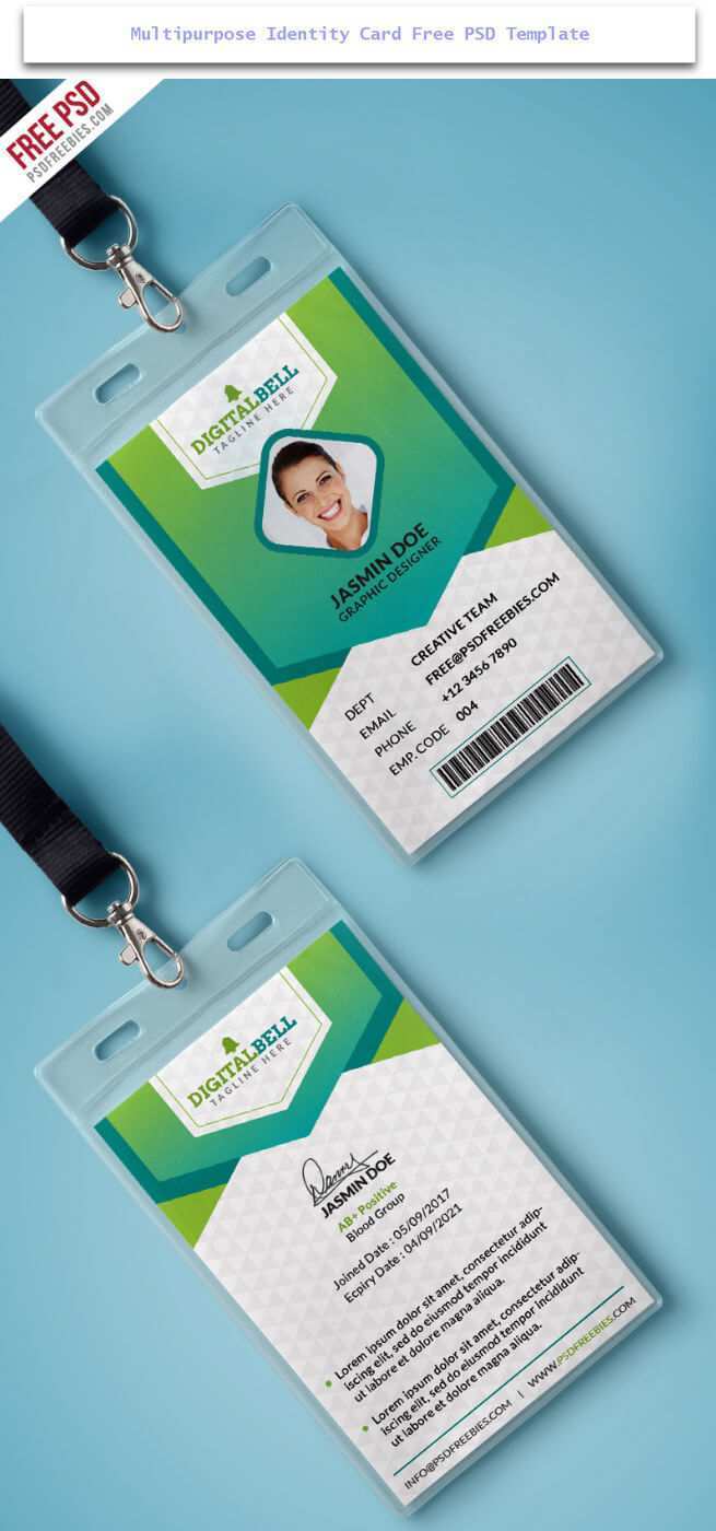 Company Id Card Template Psd Free Download Free Printable Templates