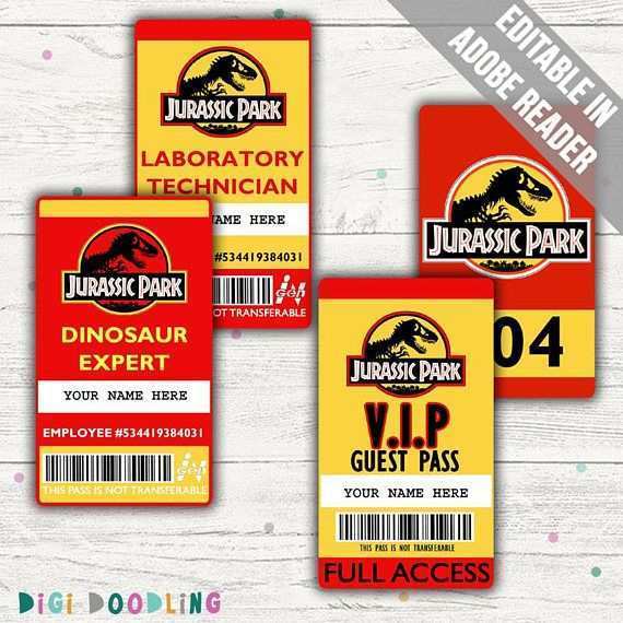 Jurassic World Id Card Template Cards Design Templates