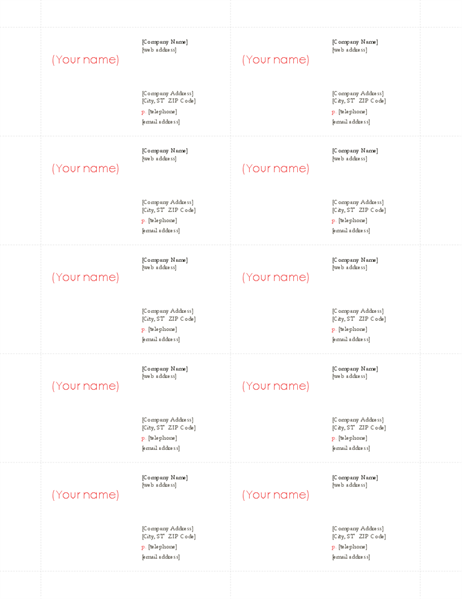 Avery Business Card Template 5874 Cards Design Templates
