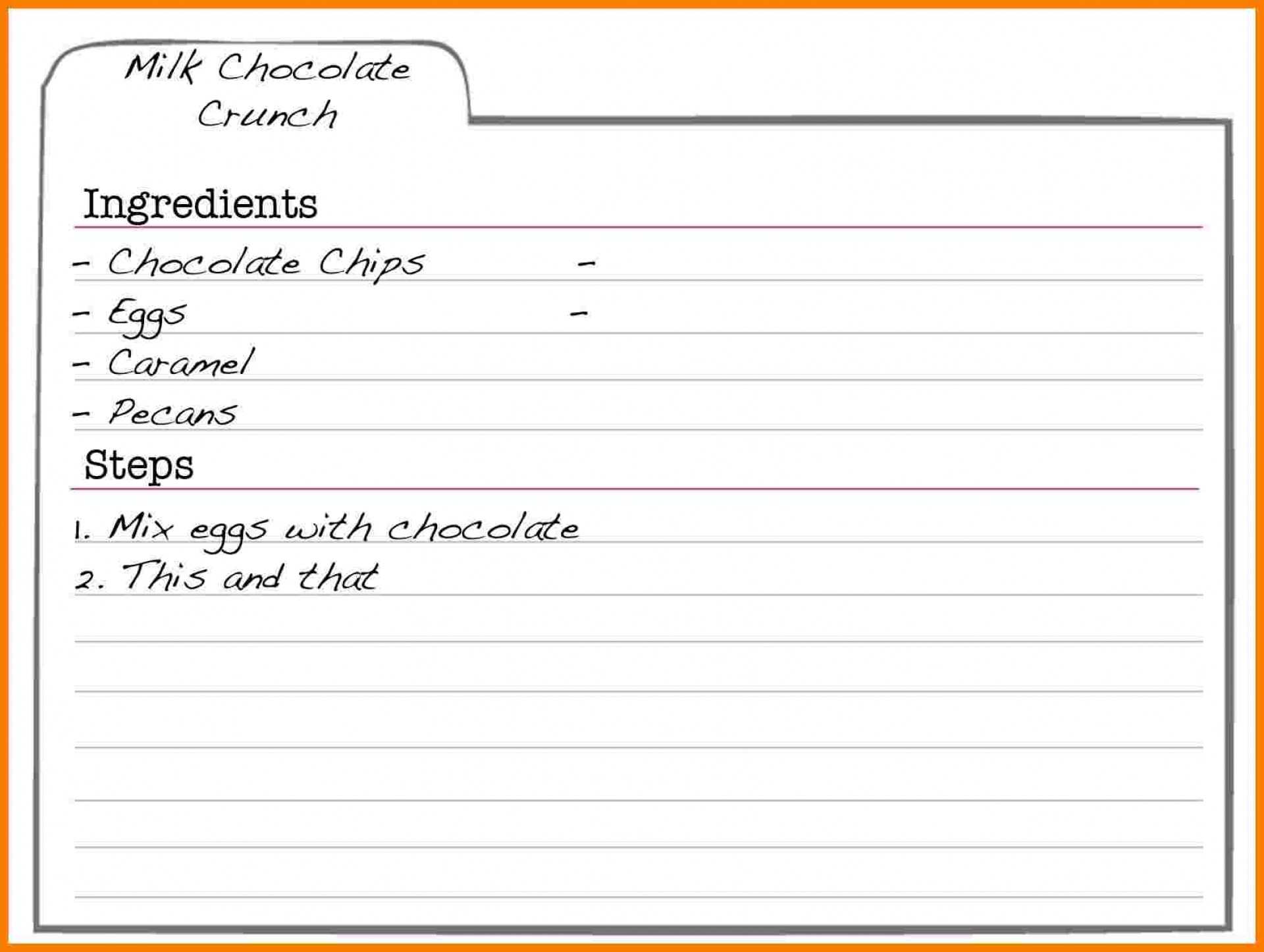 14 Blank Word Recipe Card Template Free For Free With Word Recipe Card 