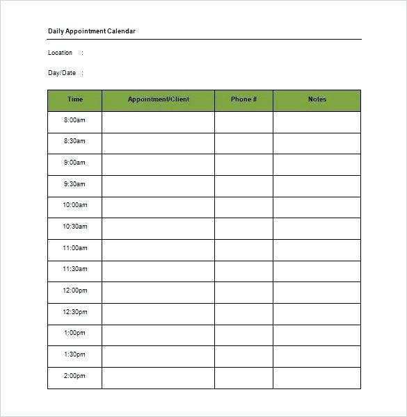 Daily Calendar Template In Word Cards Design Templates