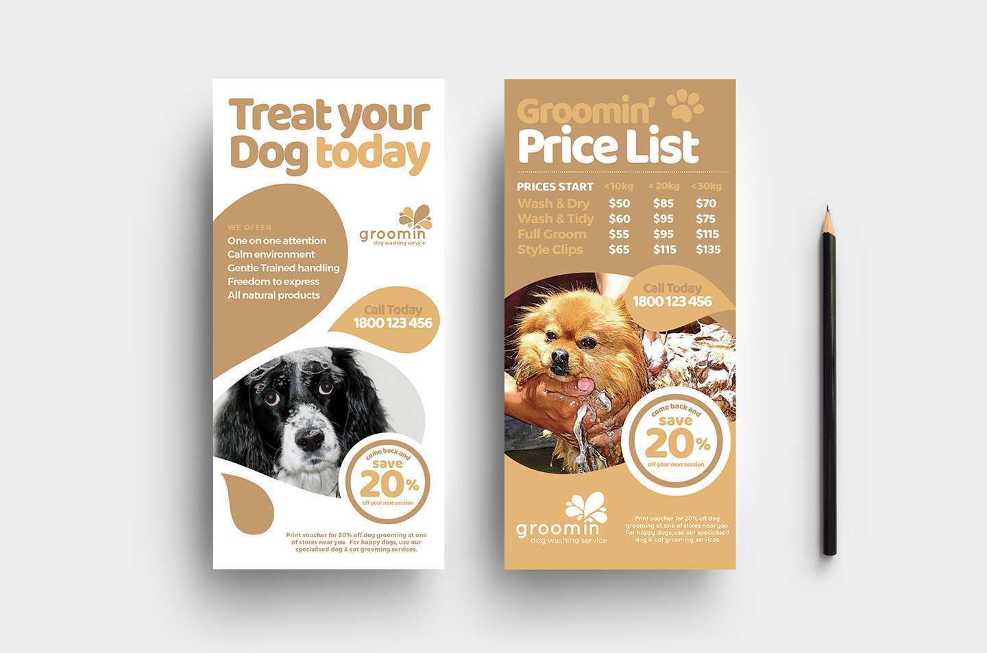 Dog Grooming Flyers Template Cards Design Templates
