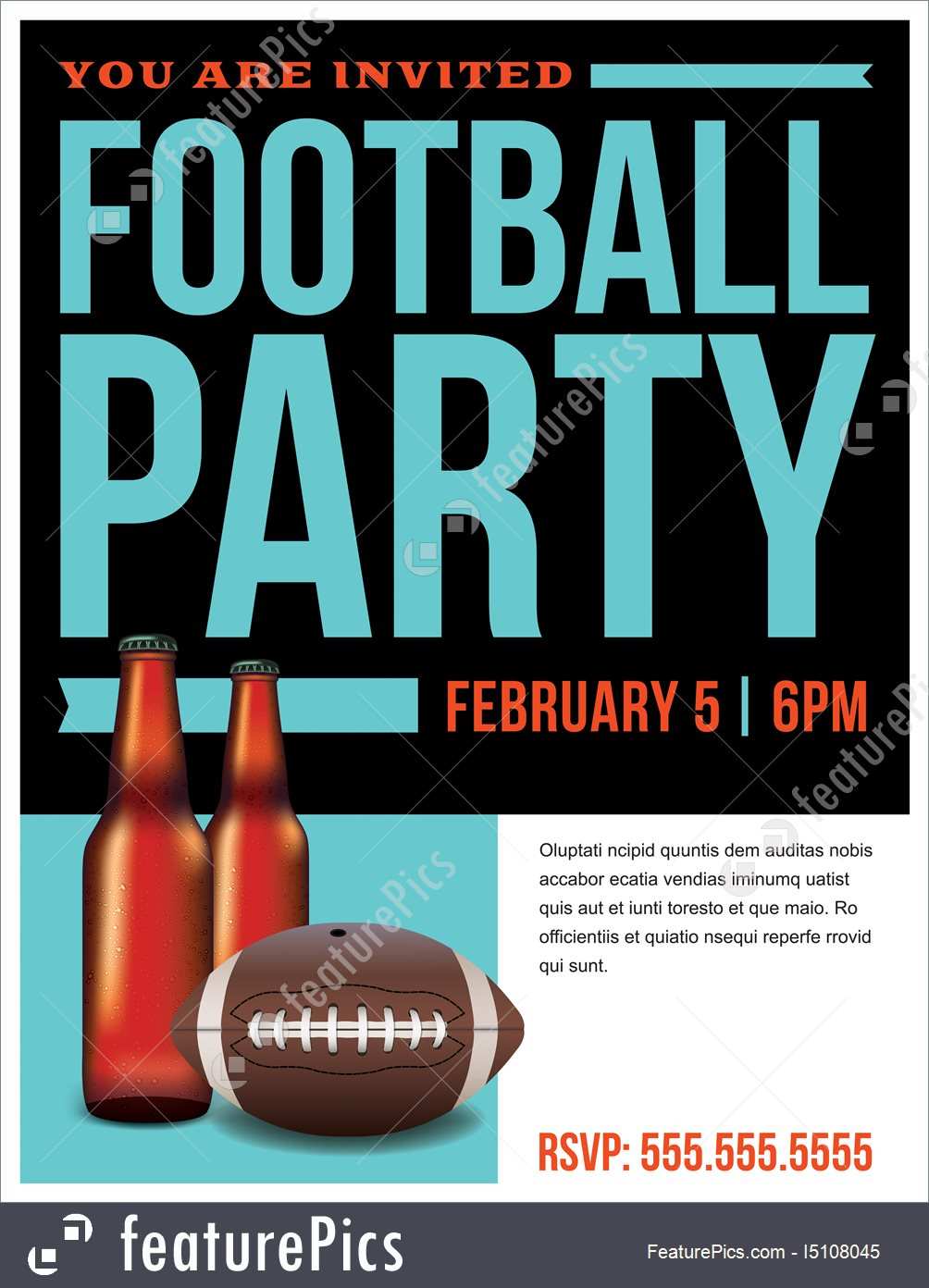 Super Bowl Party Flyer Template Cards Design Templates