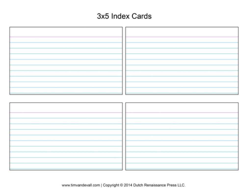 Word Cue Card Template