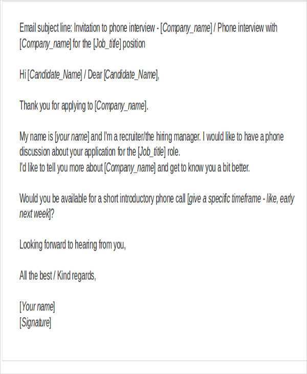 19 Standard Interview Schedule Email Template In Word By Interview