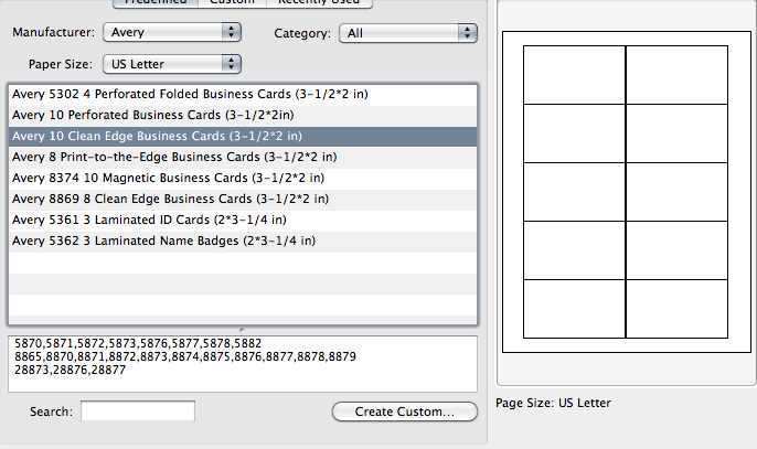 Avery Business Card Template 8869 Cards Design Templates