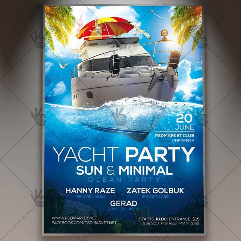 Boat Party Flyer Template Psd Free Cards Design Templates