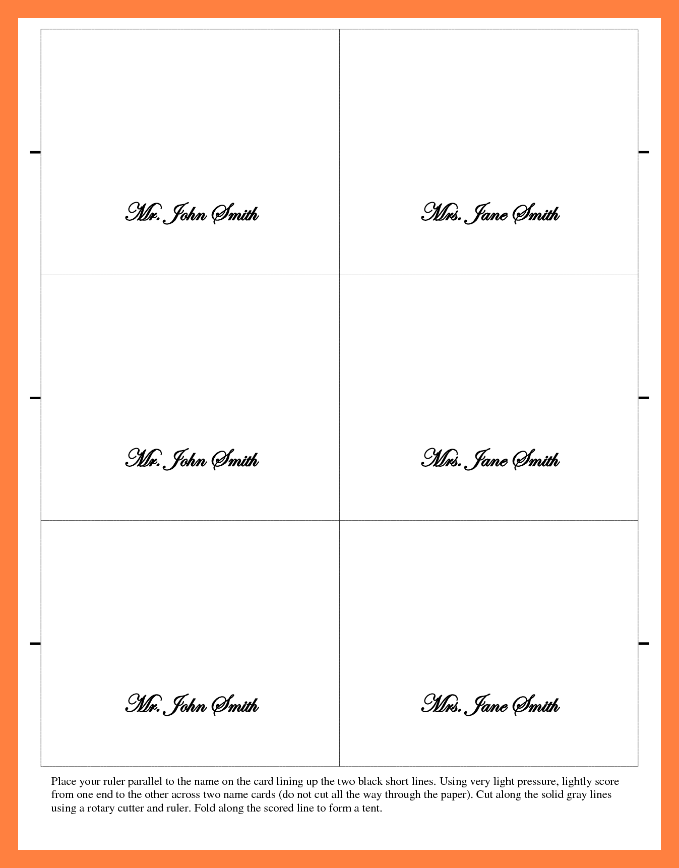 23 Customize Microsoft Word Place Card Template 6 Per Sheet Templates 