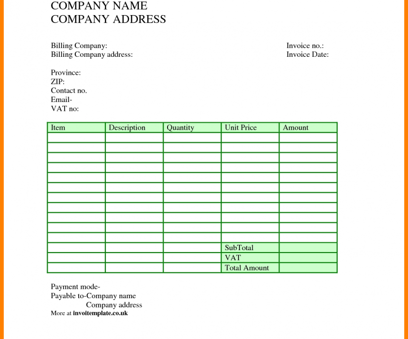 Free Printable Blank Self Employed Printable Invoice Template Printable Templates