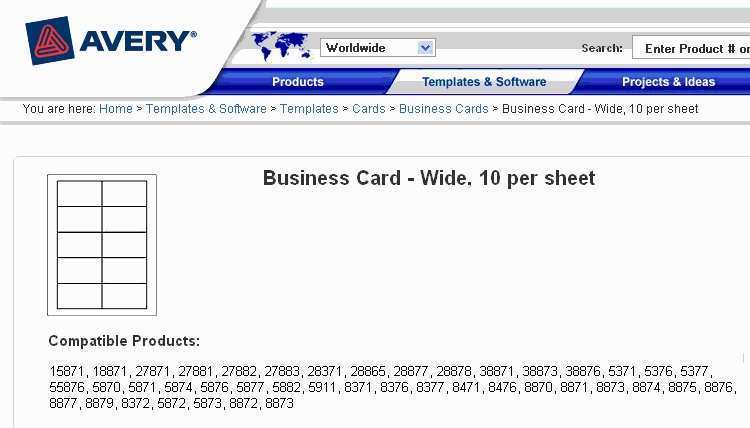 Avery Business Card Template 8471 Cards Design Templates