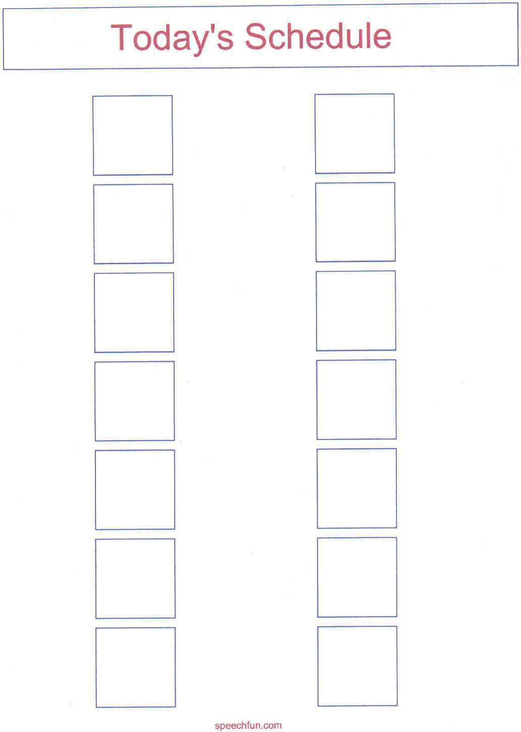 29 Standard Visual Schedule Template Printable With Stunning Design For 