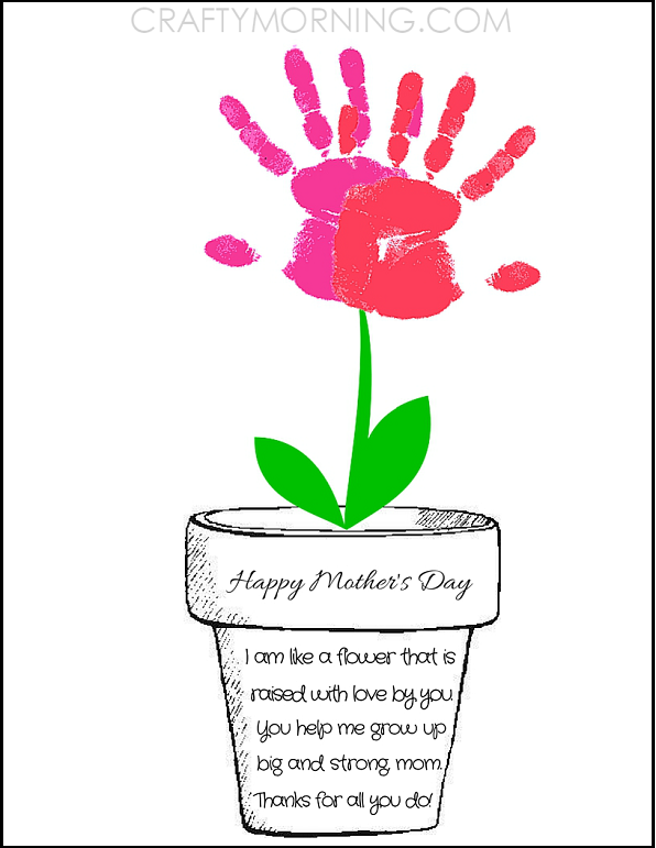 Flower Pot Mothers Day Card Template Cards Design Templates