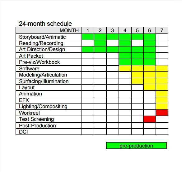 Production Schedule For An Event Template Cards Design Templates