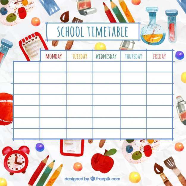 Class Schedule Template Design Cards Design Templates