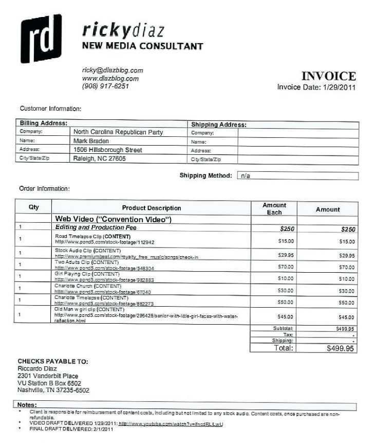 40 Customize Our Free Freelance Videographer Invoice Template Maker With Freelance Videographer