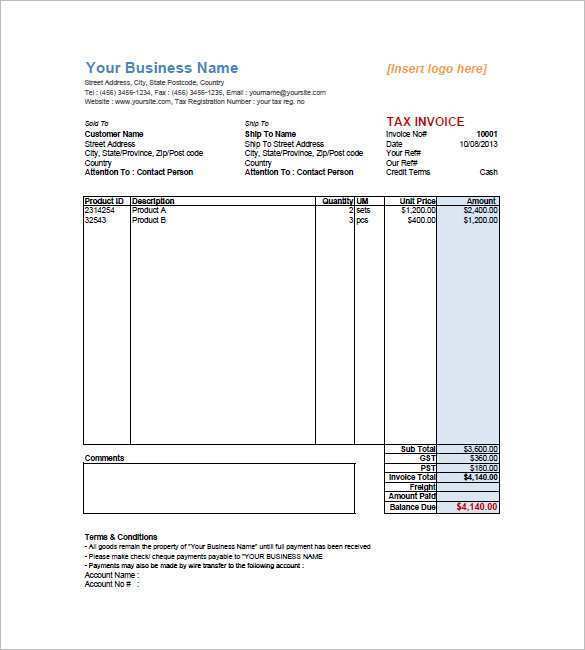 Blank Tax Invoice Template Free Cards Design Templates