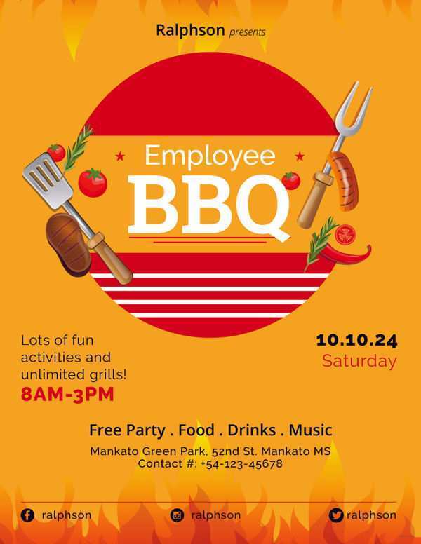 Cookout Flyer Template Cards Design Templates