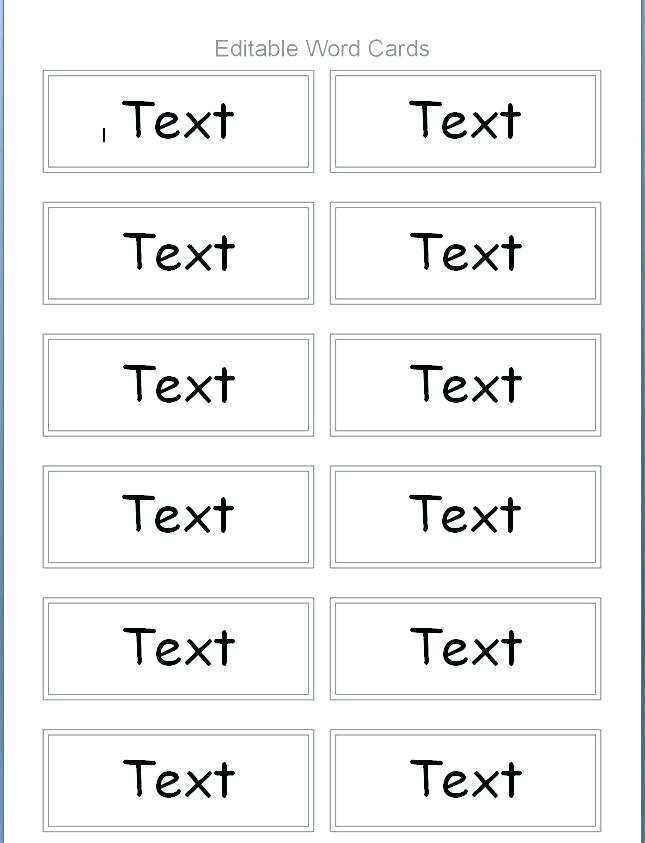 Double Sided Flash Card Template Word Cards Design Templates
