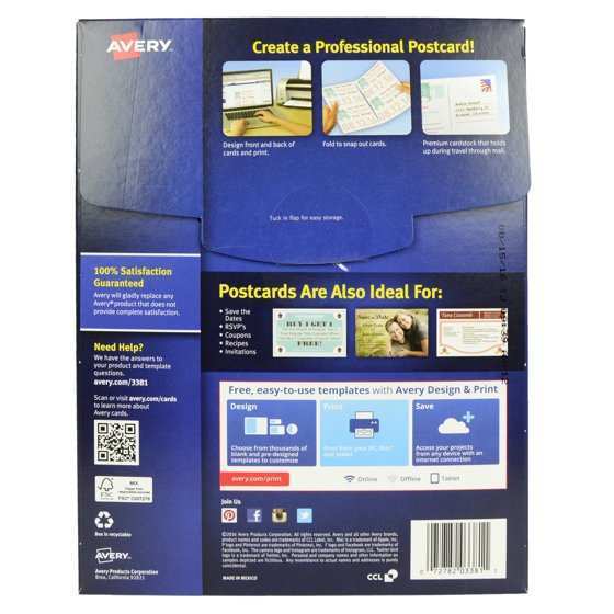 Avery Postcard Template 3381 Cards Design Templates
