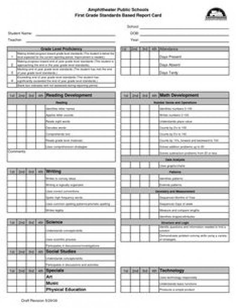 Homeschool Report Card Template Middle School Homeschool Report Card Template Middle School