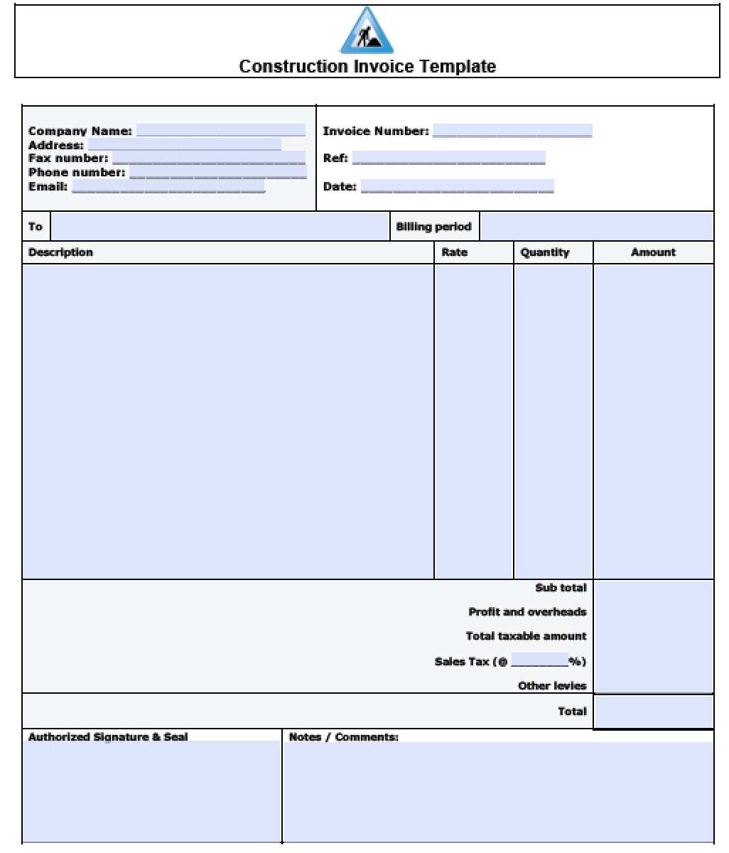 Free Printable Roofing Invoices Martin Printable Calendars