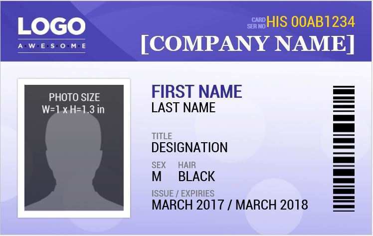 48 Free Printable Id Card Template Landscape PSD File For Id Card 