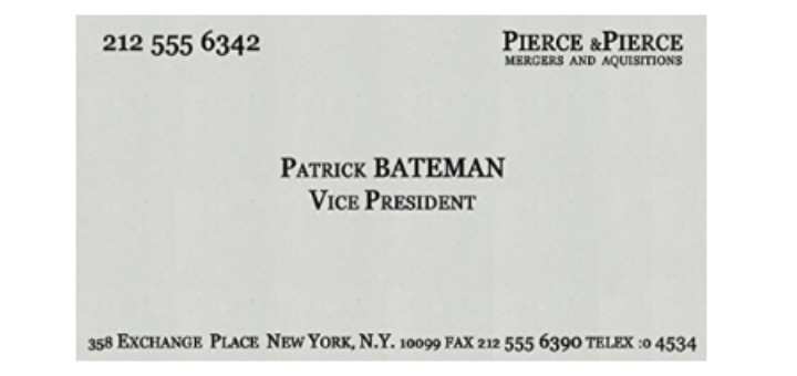 Patrick Bateman Business Card Template Word Cards Design Templates