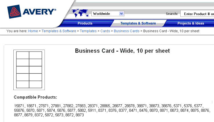 Avery Business Card Template 5876 Cards Design Templates