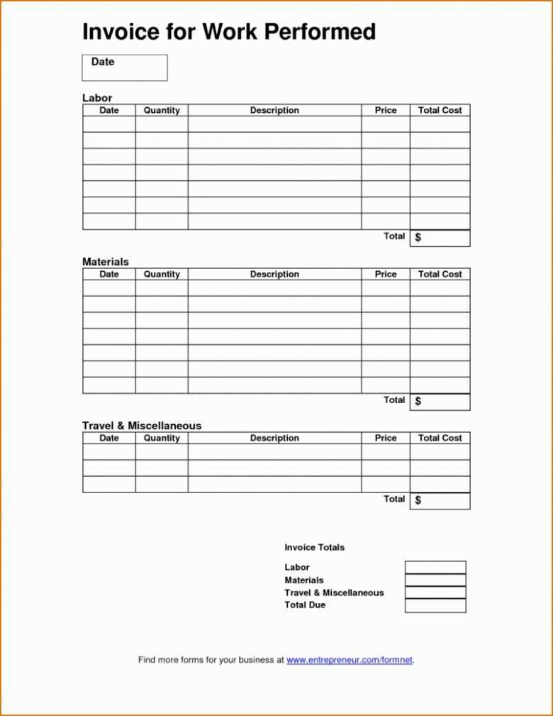 Blank Self Employed Invoice Template Cards Design Templates