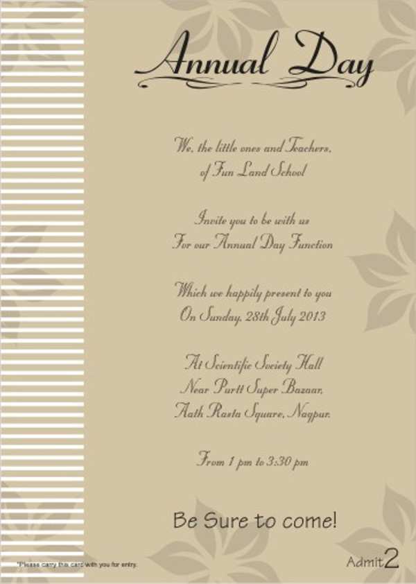 64 Blank Invitation Card Format For Annual Day With Stunning Design By