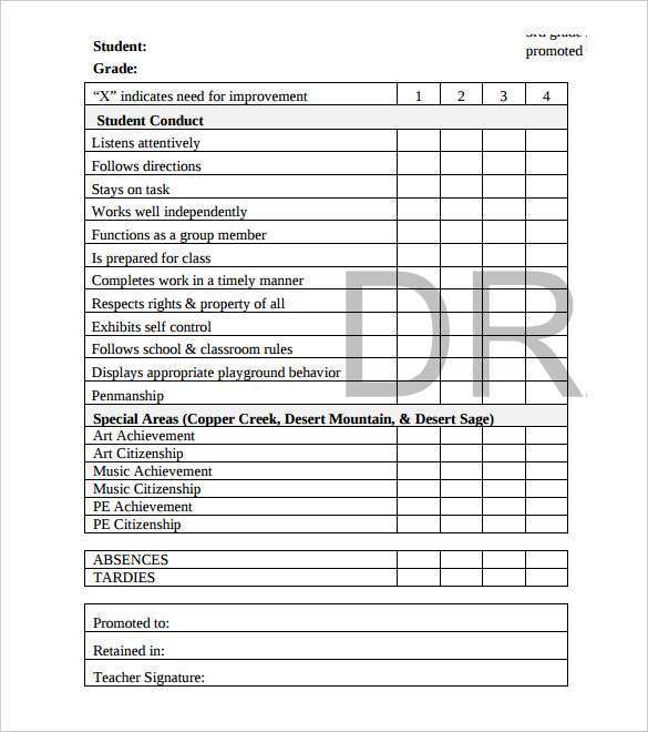 Editable Homeschool Report Card Template