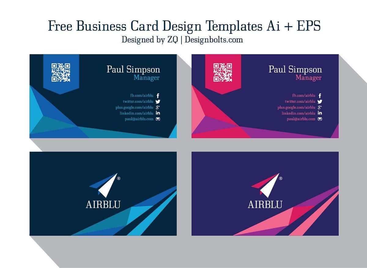 Business Card Adobe Illustrator Template Download Cards Design Templates