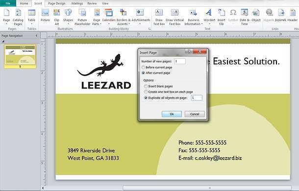 2 Sided Business Card Template Publisher Cards Design Templates