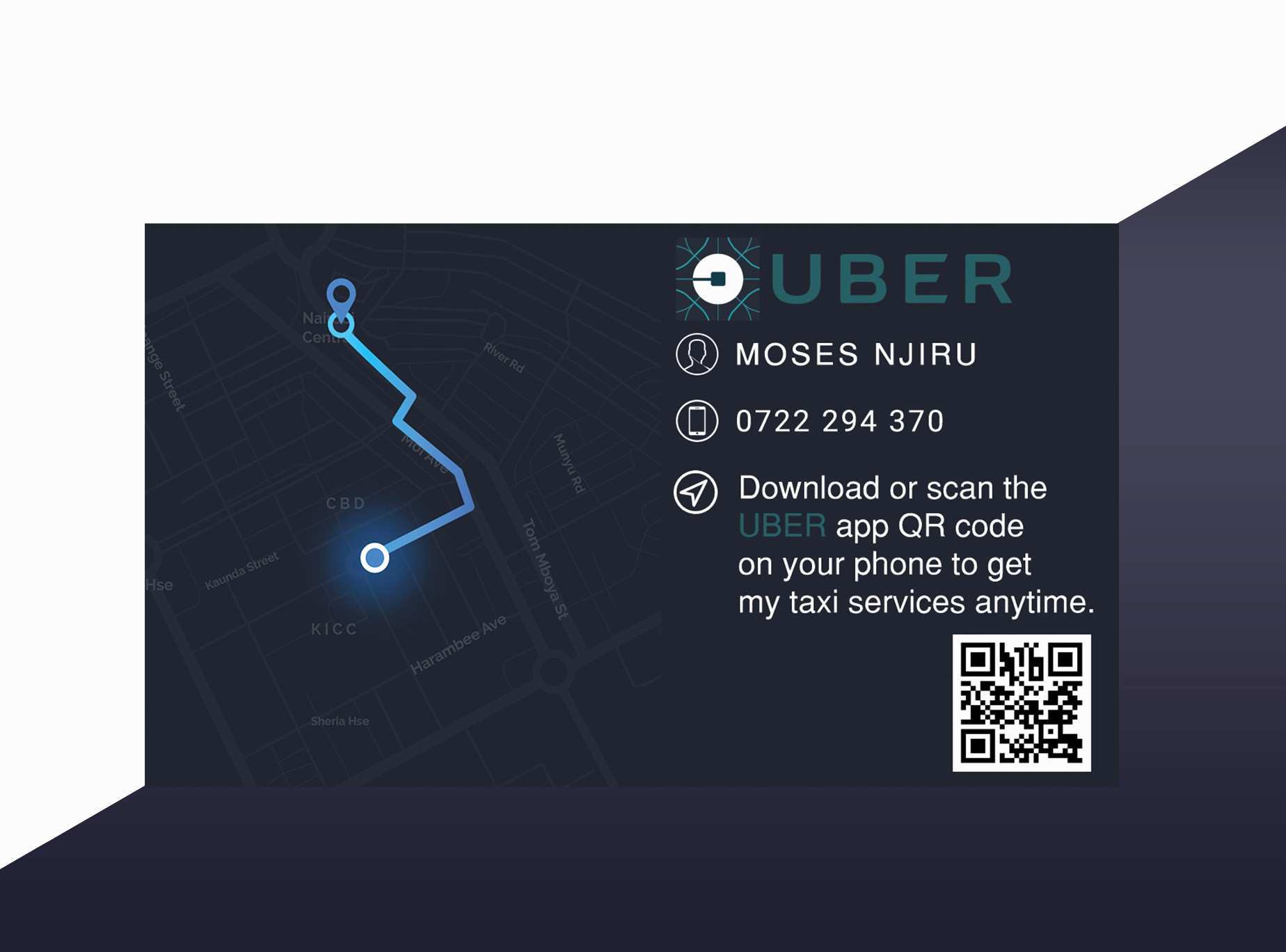 Uber Business Card Template Free Cards Design Templates