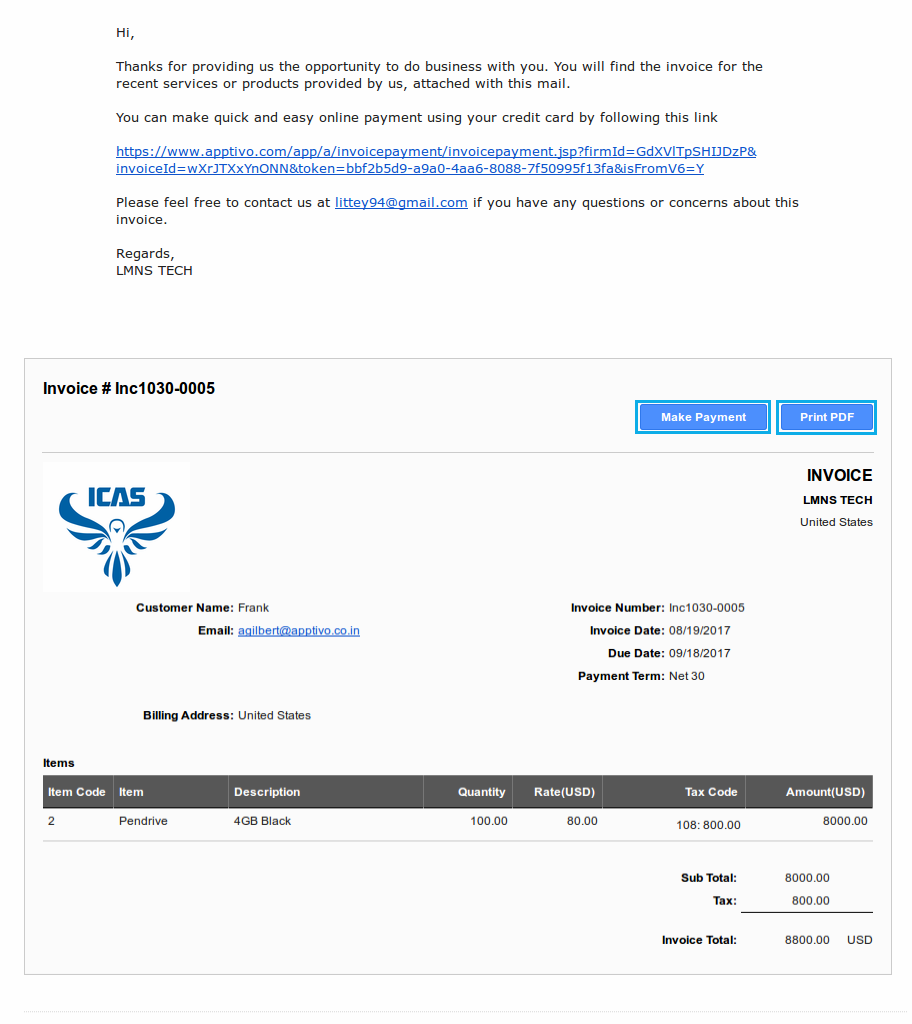 Invoice Email Template Html