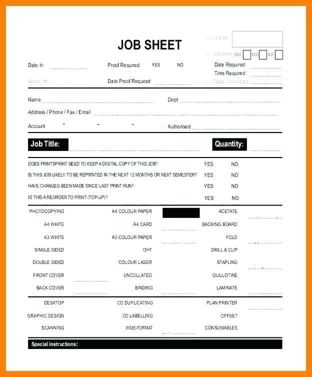 A Job Card Template Cards Design Templates