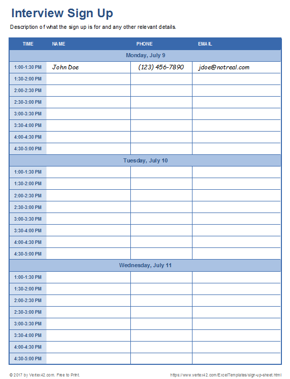 76 Format Interview Schedule Template Word Download By Interview 