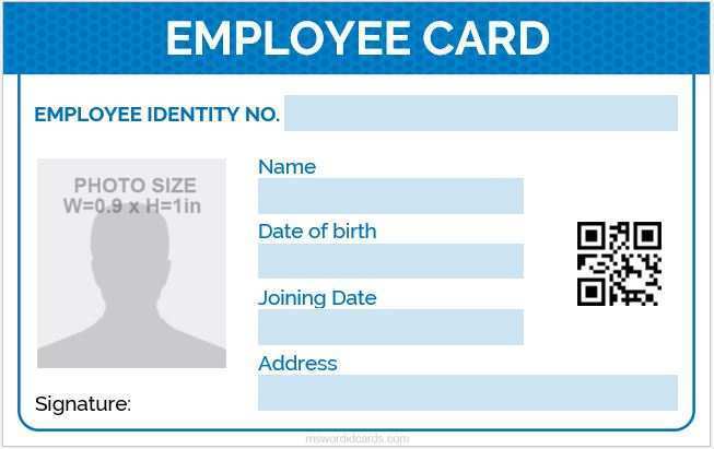 Id Card Size Template Word Cards Design Templates