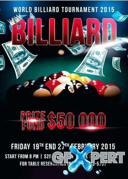 Free Pool Tournament Flyer Template Cards Design Templates