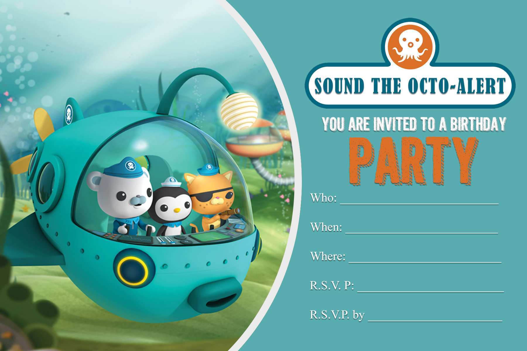 80 Online Octonauts Birthday Card Template In Word By Octonauts 