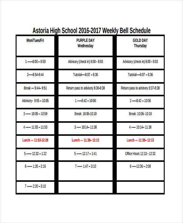 82 Free Printable High School Class Schedule Template Download For High 