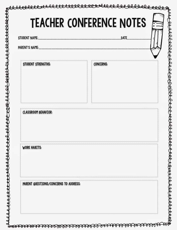 Teacher Conference Forms Printable Printable Forms Free Online