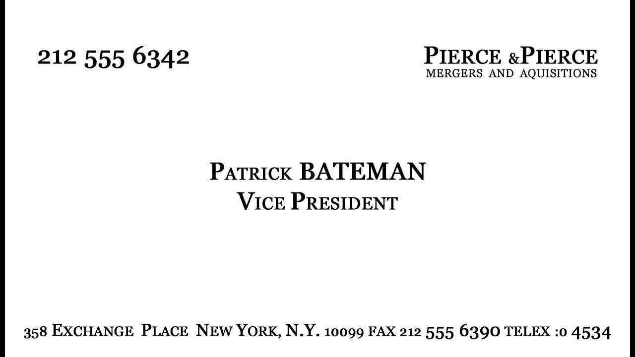 American Psycho Business Card Template Word Cards Design Templates