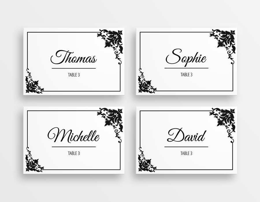 92 Create Table Name Card Template A4 Photo For Table Name Card 