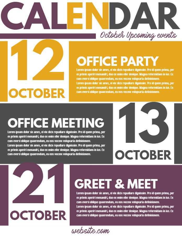 Upcoming Events Template For Your Needs