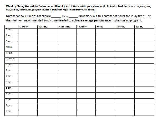 93 Free Printable Weekly Class Schedule Template Pdf Download With 