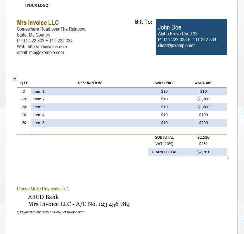 Simple Consulting Invoice Template Cards Design Templates