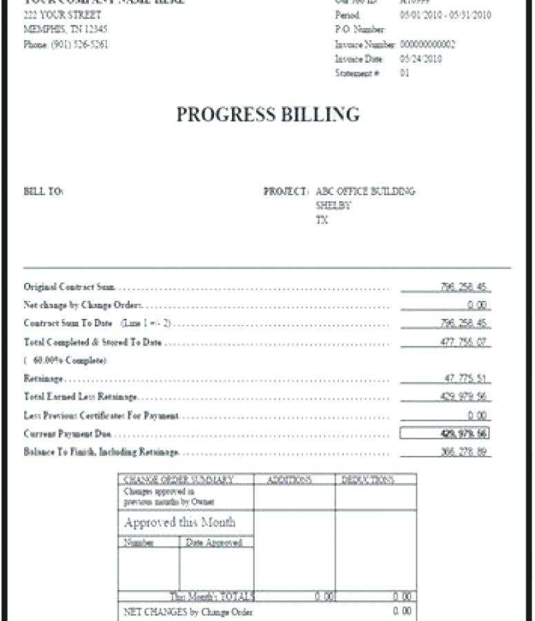 Construction Progress Invoice Template Cards Design Templates Vrogue
